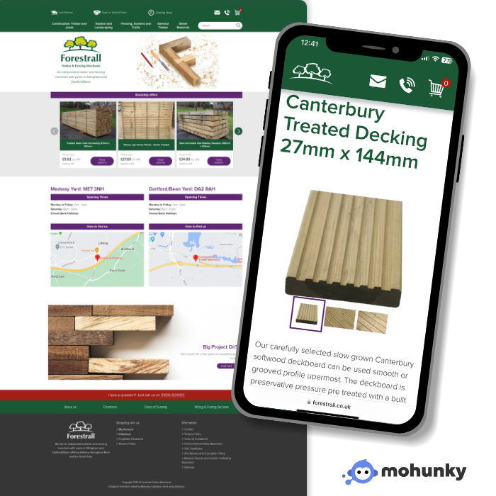 A fuss free /-eCommerce-/ site for Forestrall timber merchants | mohunky